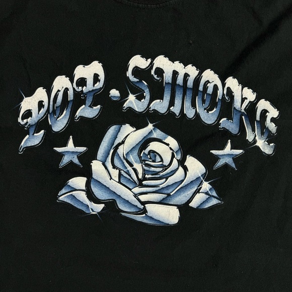 Shirts | Pop Smoke Rap Tee Shirt Sz Medium Chrome Flower Rose Rapper ...
